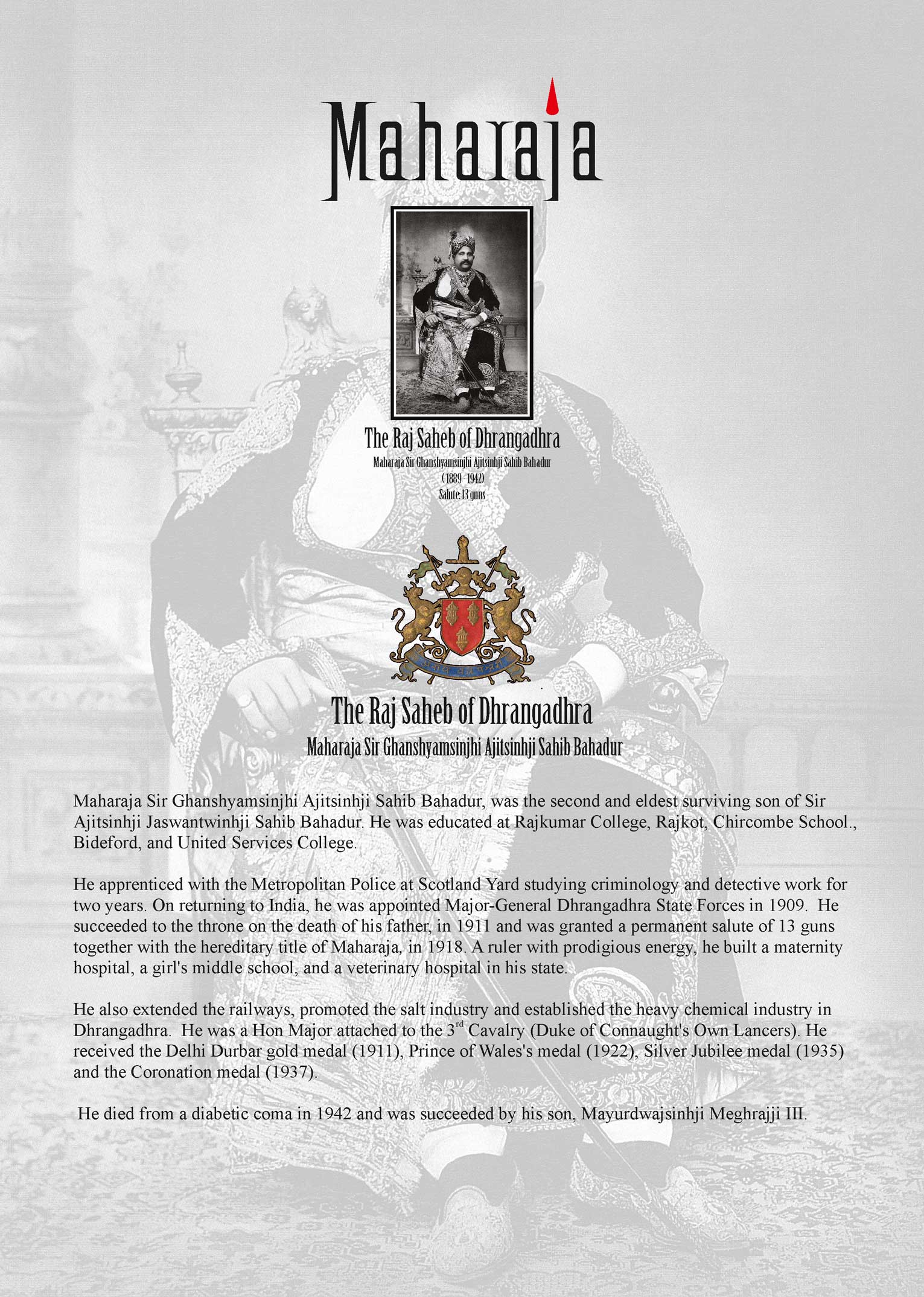 THE RAJ SAHIB OF DHRANGADHRA (A3) – Magnate Publishing House